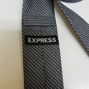 Express | Accessories | Express Gray And White Striped Tie | Poshmark